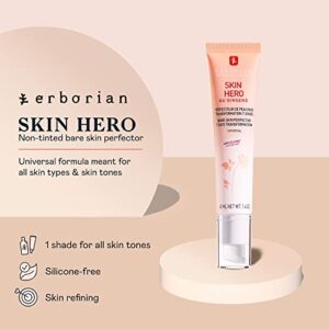 Erborian Skin Hero with White Ginseng, Facial Concealer and Makeup Primer - Non-Tinted Bare Skin Perfecting Face Moisturizer Smooths, Blurs & Illuminates Skin - Silicone Free Korean Skincare