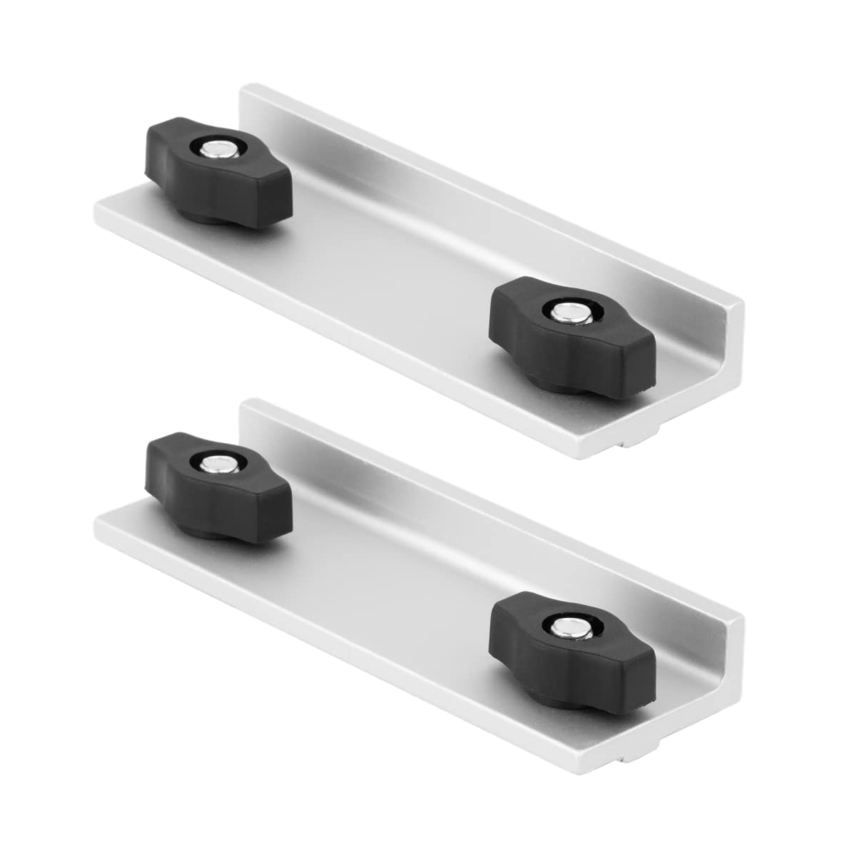 POWERTEC 71696 4-59/64" Universal Long Stop Kit, T Track Stop Block for T-Track Woodworking, Sanding, and Routing, 2PK