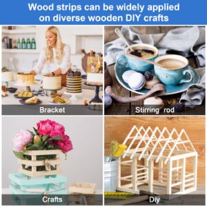 222 Pieces Wood Strips Balsa Square Wooden Dowels 1/8 Inch, 3/16 Inch, 1/4 Inch, Square Dowel Rods 12 Inch Hardwood Unfinished Wood Sticks for Crafts DIY Projects Models Making Supplies