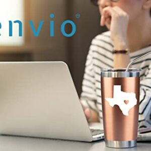 JENVIO Texas Gifts | Stainless Steel Travel Tumbler | with 2 Lids 2 Straws and Gift Box | Themed State Decor for Women Husband Sister Girlfriend Valentine's Day Gift (20 Ounce Rose Gold)