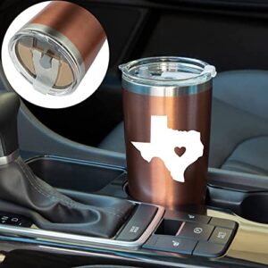 JENVIO Texas Gifts | Stainless Steel Travel Tumbler | with 2 Lids 2 Straws and Gift Box | Themed State Decor for Women Husband Sister Girlfriend Valentine's Day Gift (20 Ounce Rose Gold)