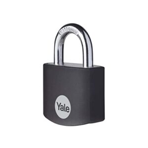 Yale Covered Aluminum Padlock with 3 keyed Alike Keys for Indoor and Outdoors use, Gym Locker, and Toolbox (Black)