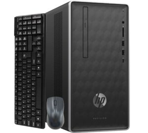 hp 590-p0069 mini tower computer pc amd quad-core a10-9700 processor, [ 8gb ram 2tb hard drive ] wireless keybaord and mouse, windows 10 (renewed)