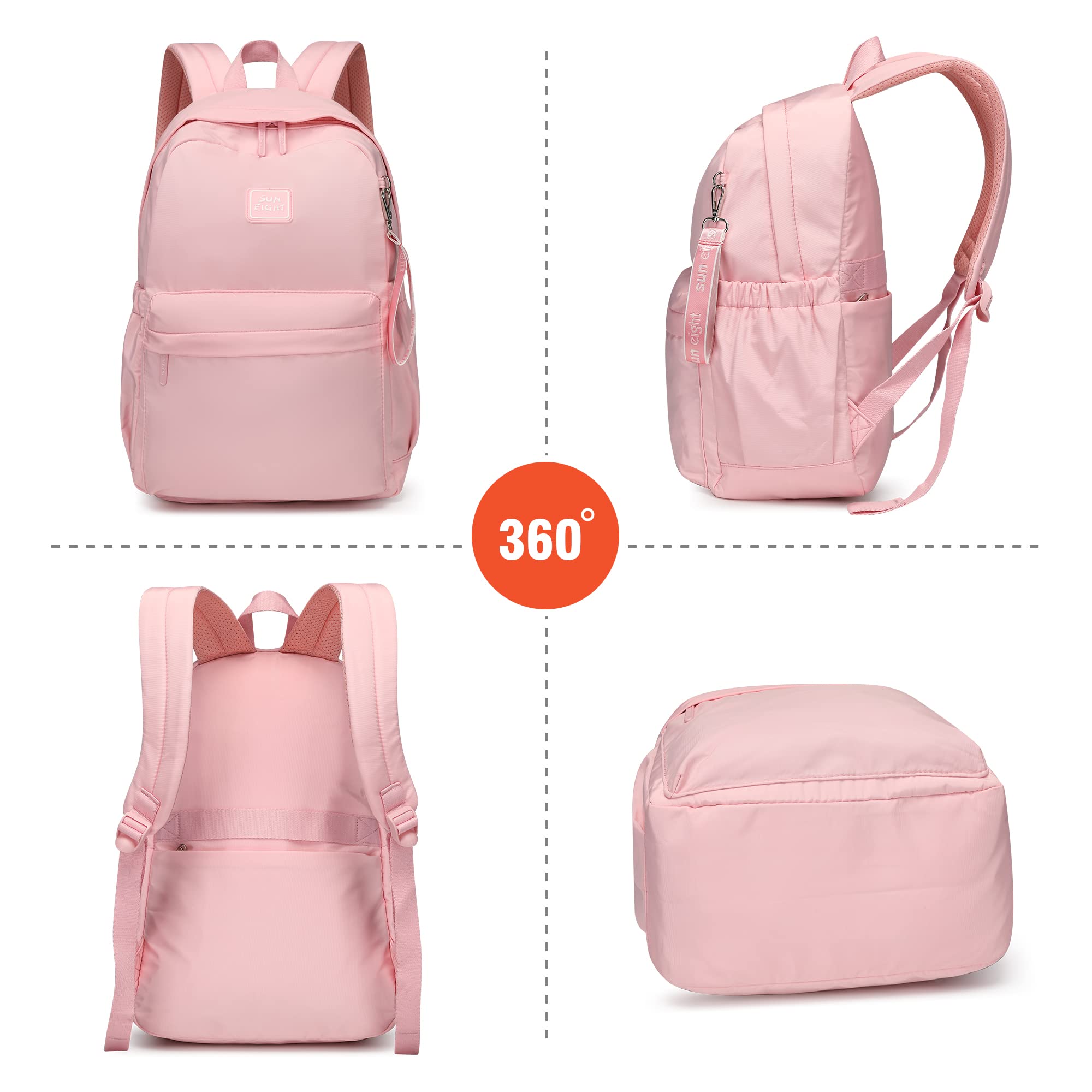 Reqinqin Backpack for Girls Backpack Pink Waterproof Large Space School Backpack Suitable for Age for Over 6 Years old Kids Elementary Bookbag Lightweight Travel Toddler Backpack（Pink ）