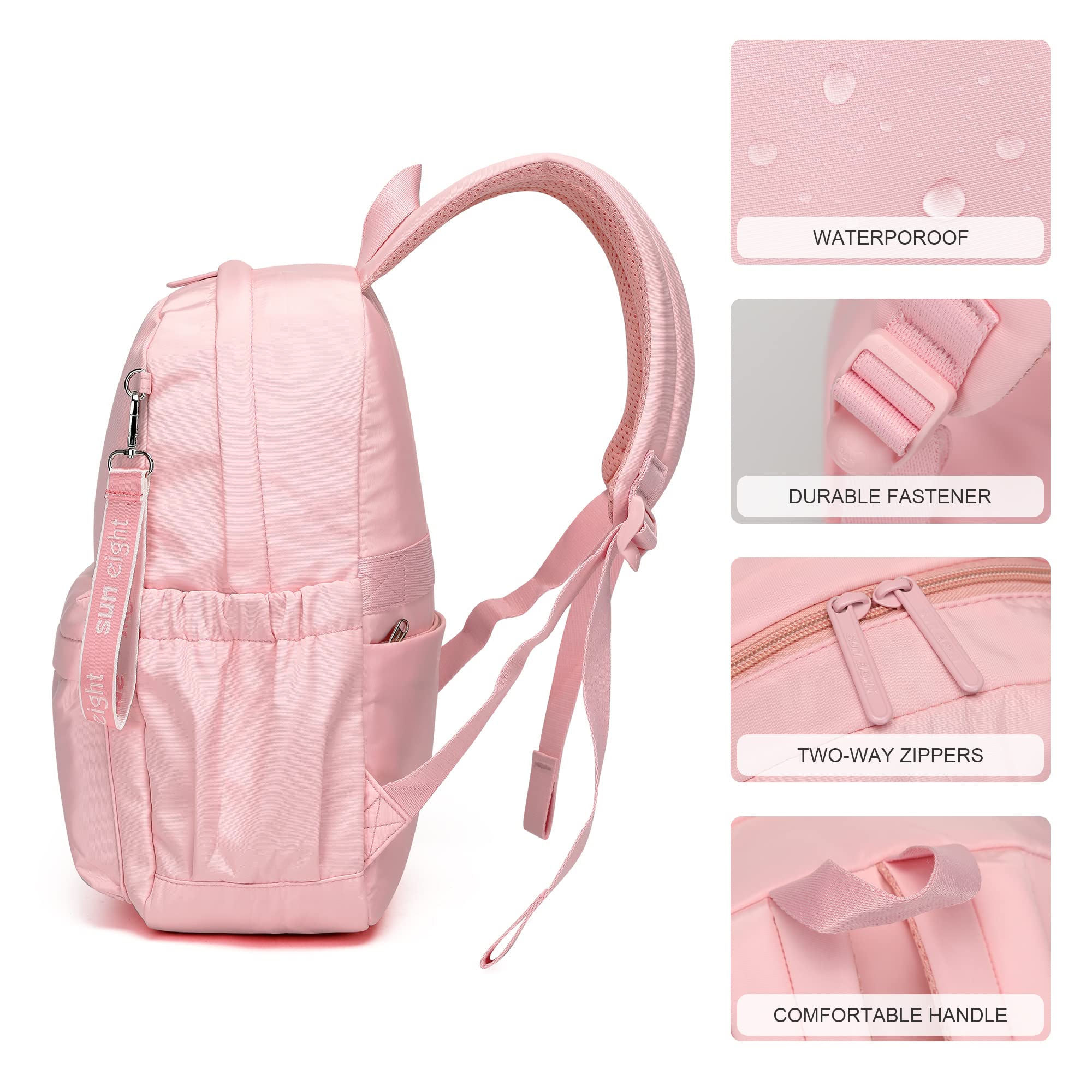 Reqinqin Backpack for Girls Backpack Pink Waterproof Large Space School Backpack Suitable for Age for Over 6 Years old Kids Elementary Bookbag Lightweight Travel Toddler Backpack（Pink ）