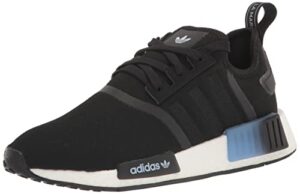 adidas originals women's nmd_r1 sneaker, black/white/blue dawn, 6