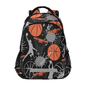 dussdil basketball game backpack basket ball kids backpacks casual daypack 16 inch back pack laptop bag double zipper travel sports bags with adjustable shoulder strap backpack for teens girls boys