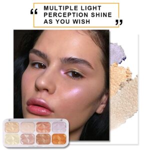 8 Colors Face Body Cheek Diamond Shimmer Highlighter Highlight Makeup Palette iluminadores de maquillaje,Highlighter+Makeup Gold Shimmer Blush Bronzer and Makeup Highlighter Powder C01