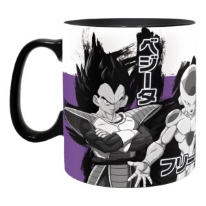 ABYSTYLE Dragon Ball Z Kakarot Villans Ceramic Tea Coffee Mug 16 Oz. Features Raditz, Vegeta, Frieza, Buu and Cell DBZ Drinkware Dishwasher Microwave Safe Anime Manga Merch