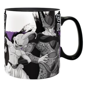 ABYSTYLE Dragon Ball Z Kakarot Villans Ceramic Tea Coffee Mug 16 Oz. Features Raditz, Vegeta, Frieza, Buu and Cell DBZ Drinkware Dishwasher Microwave Safe Anime Manga Merch