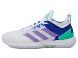 adidas women's adizero ubersonic 4 sneaker, solar red/silver metallic/lucid blue (lanzat), 6.5