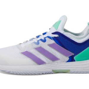 adidas Women's Adizero Ubersonic 4 Sneaker, Solar Red/Silver Metallic/Lucid Blue (LanzaT), 6.5