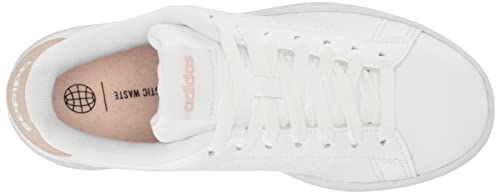 adidas Women's Advantage Sneaker, White/White/Wonder Taupe, 8.5