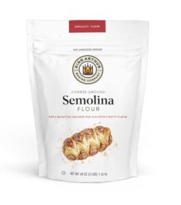 king arthur semolina flour, coarse ground, high protein durum wheat, kosher, 3lbs,white