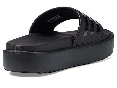 adidas Women's Adilette Platform Slide Sandal, Black/Black/Black, 8