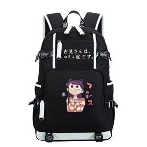 cosabz anime komi cant communicate komi shouko backpack komi san excited cosplay laptop bag black (8)