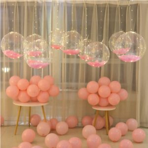 10 PACKS LED Bobo Balloons,Transparent LED Light Up Balloons,Helium Style Glow Bubble Balloons with String Lights for Party Birthday Wedding Festival Decorations (White)