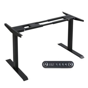 radlove dual motor height adjustable standing desk frame, adjustable desk legs for 48'' to 70'' desk tops, home office sit stand desk base, heavy duty 265 lb load capacity for home office (black)