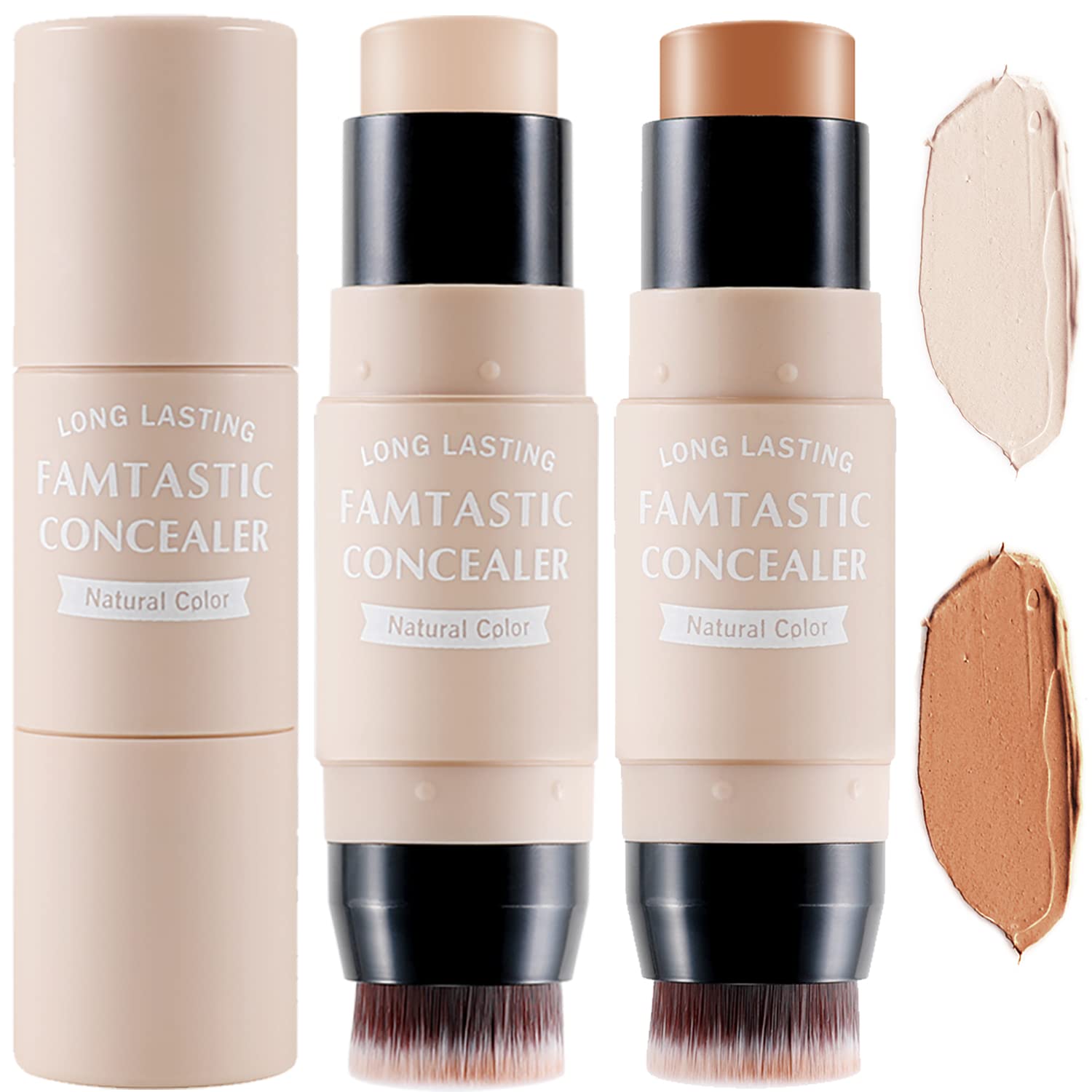 Erinde Contour Highlighter Stick with Brush -Bronzer Pen, Waterproof, Longwear Makeup(#03#04)