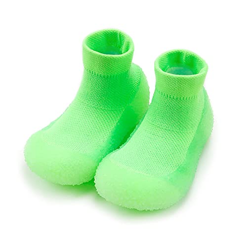 HOVELL Women Non-Slip Water Shoes Yoga Pilate Socks Shoes Anti-Slip Rubber Sole Breathable Indoor Floor Sneaker for Ladies(Green,38)