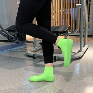 HOVELL Women Non-Slip Water Shoes Yoga Pilate Socks Shoes Anti-Slip Rubber Sole Breathable Indoor Floor Sneaker for Ladies(Green,38)