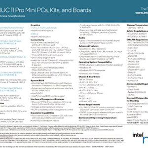 Intel NUC 11 Pro NUC11TNHi5 Tiger Canyon Home & Business Mini PC Mini Desktop 11th Gen Intel® Core™ i5-1135G7 Processor Upto 4.2 GHz Turbo,4 Cores,8 Threads,8 MB L3 Cache(No RAM&SSD)