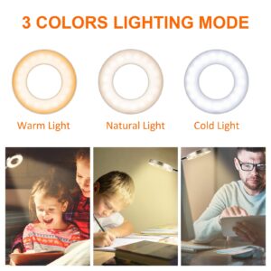 Clip on Light Reading Lights , 48 LED USB Desk Lamp with 3 Color Modes 10 Brightness, Eye Protection Book Clamp Light , 360 ° Flexible Gooseneck Clamp Lamp for Desk Headboard and Video Conferencing