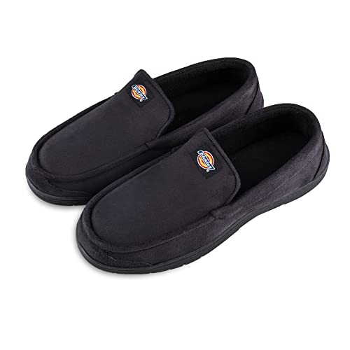 Dickies Men's Venetian Slipper, Black Microsuede, Large