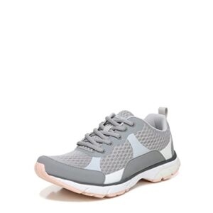 vionic dashell women's lace up athletic walking shoe light grey - 9 medium