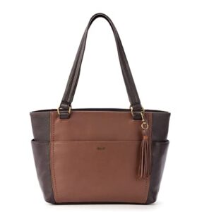 the sak womens ashby satchel in leather, teak black, one size us