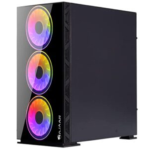 HAJAAN Breeze PRO Gaming Desktop Tower PC with 27 Inch Gaming Monitor - AMD Ryzen 5 3600 6-Core Processor 3.60GHz, 16GB DDR4 RAM, 512GB SSD, GeForce GTX 1650 4GB - Windows 11 Pro