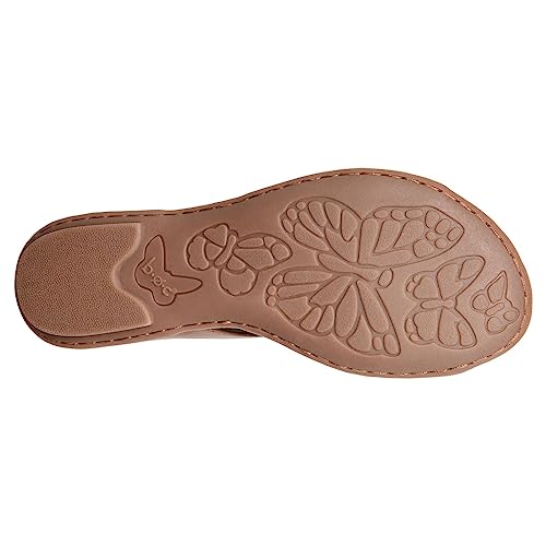 b.o.c. Womens Bria Leather Comfort Flat Sandals Brown 9 Medium (B,M)