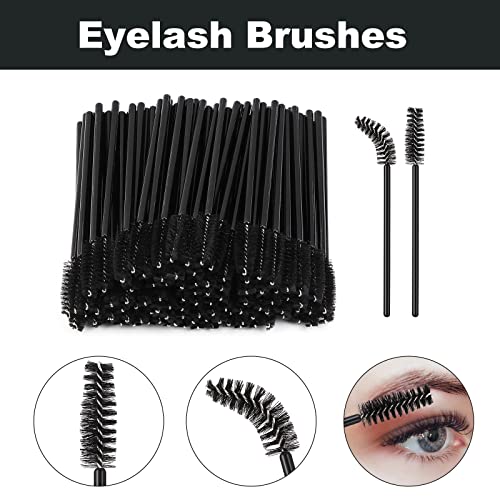 175 Pieces Lash Packaging Wholesale, Include 30 Empty Eyelashes Packaging Box, 30 False Lash Trays, 15 Eyelash Tweezers and 100 Eyelash Brush Mascara Wands Disposable (Black)