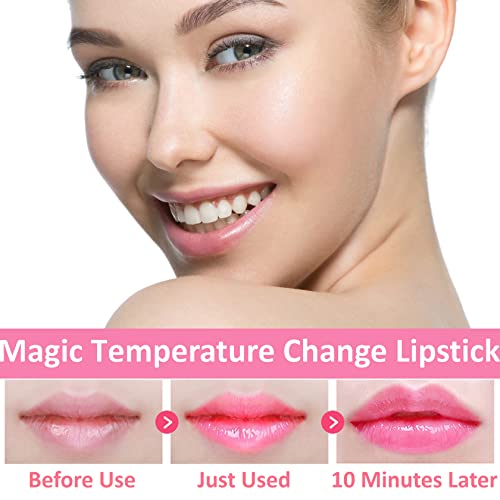 2 Pack Crystal Flower Jelly Lipstick,Magic Color Changing, PH Clear Temperature Lip Gloss/Balm,Long Lasting Nourishing Moisturizing Lip Stick (Set A)