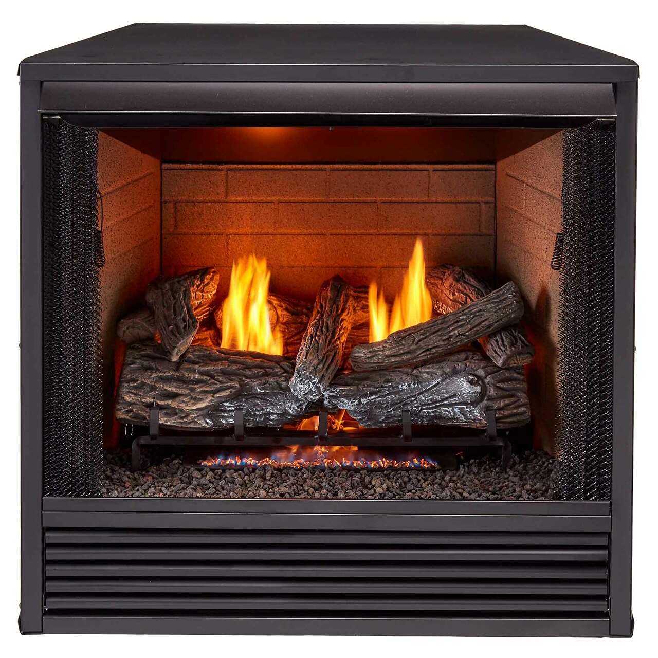 ProCom PC32VFC 32-Inch Universal Ventless Fireplace Insert, Use with 18-Inch or 24-Inch Natural Gas or Liquid Propane Log Sets, Black