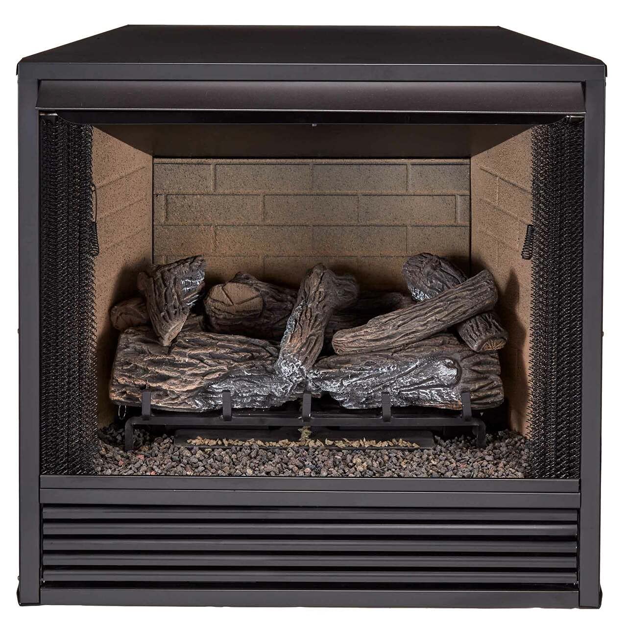 ProCom PC32VFC 32-Inch Universal Ventless Fireplace Insert, Use with 18-Inch or 24-Inch Natural Gas or Liquid Propane Log Sets, Black