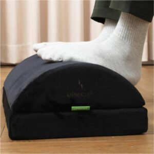 Upright Ergonomic Foot Rest | Gel Ventilated Memory Foam Stool for Under Desk