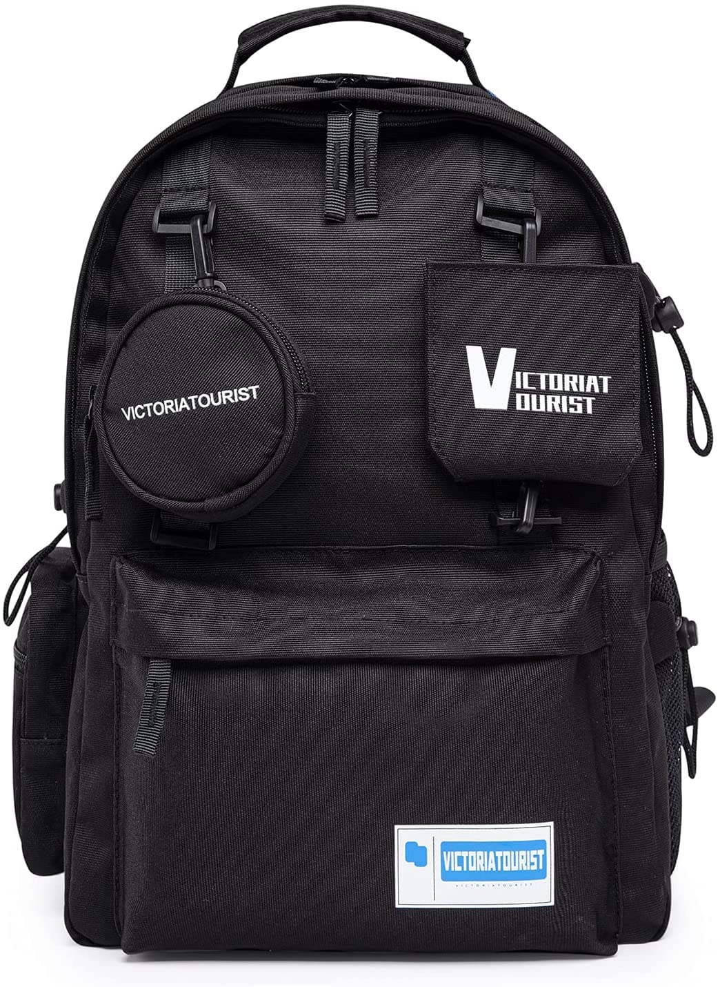 Victoriatourist Casual Daypack College Laptop Backpack for Men Women Water Resistant Stylish Bookbag Lightweight Travel Bag Hiking Backpacks with Anti Theft Pocket Fits 14-15 Inch Computer(Black)