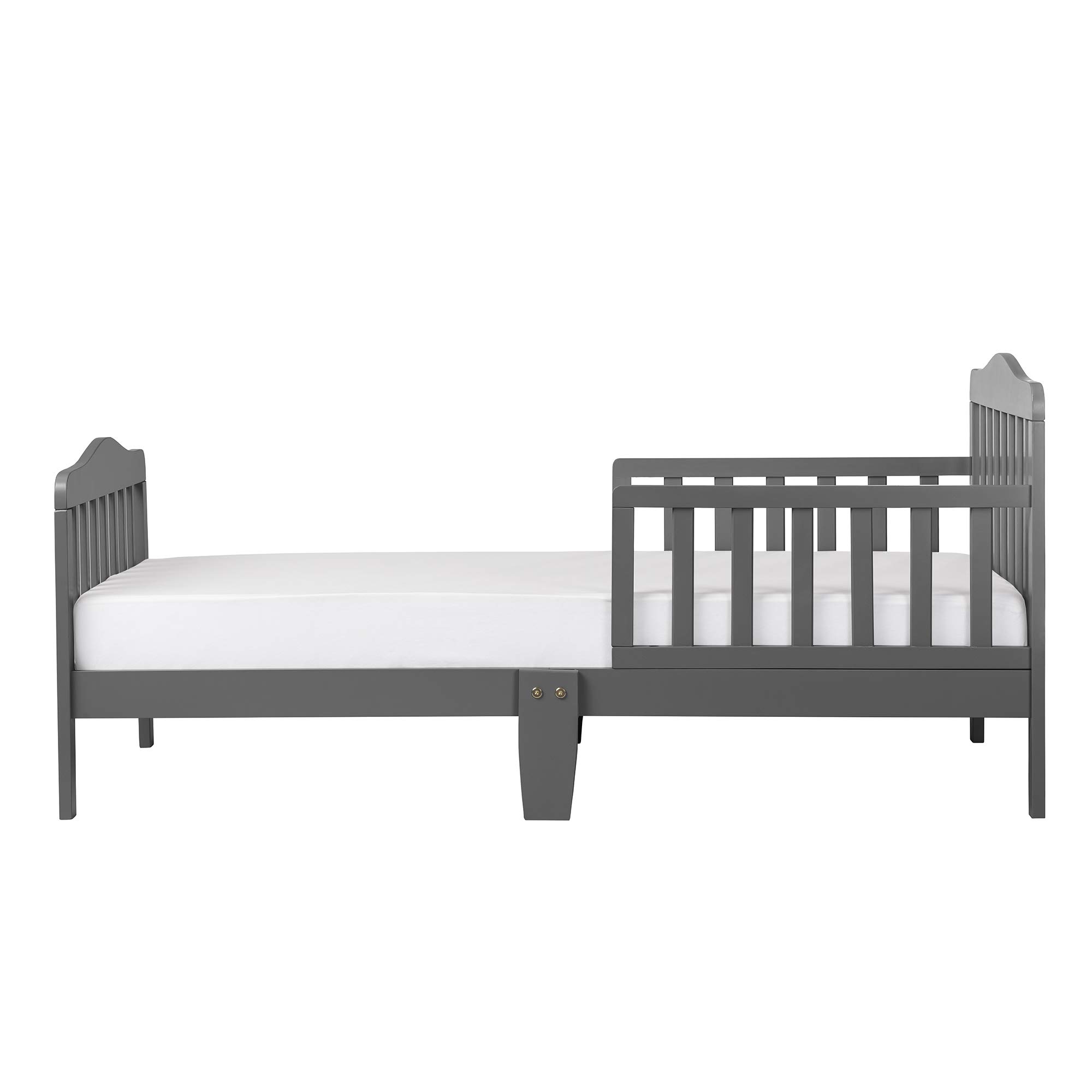 Dream On Me Classic Design Steel Grey Toddler Bed with Twilight Greenguard Gold Certified Spring Mattress