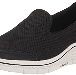 Skechers Women's Arch Walk Relaxed Fit Slip On Golf Shoe Sneaker, Black/White, 8.5