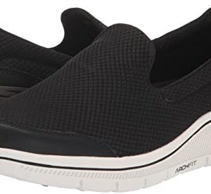 Skechers Women's Arch Walk Relaxed Fit Slip On Golf Shoe Sneaker, Black/White, 8.5