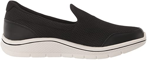 Skechers Women's Arch Walk Relaxed Fit Slip On Golf Shoe Sneaker, Black/White, 8.5