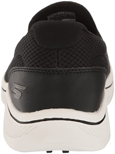 Skechers Women's Arch Walk Relaxed Fit Slip On Golf Shoe Sneaker, Black/White, 8.5