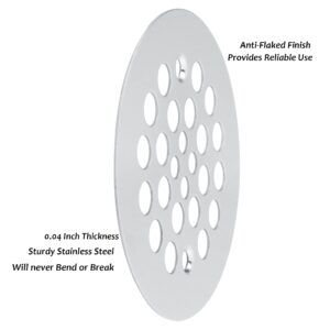 Artiwell 4-1/4“ Shower Strainer Drain Trim Set, Screw-in Shower Strainer Drain Cover, Plastic-Oddities Style Replacement Strainer Grid,Machine & Self-Tapping Screws Included (Chrome Plated)