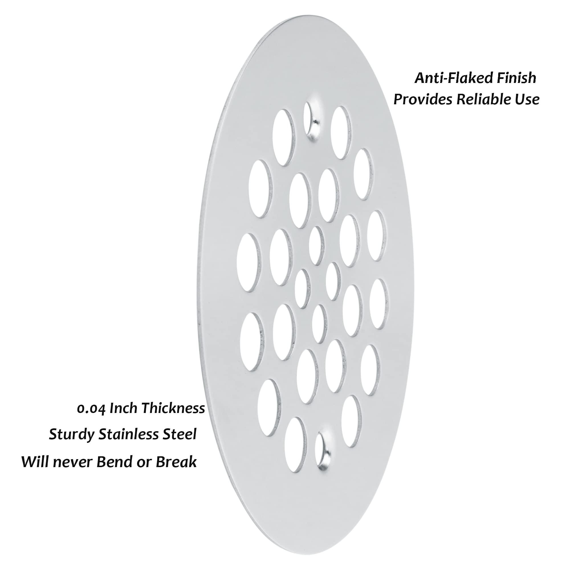 Artiwell 4-1/4“ Shower Strainer Drain Trim Set, Screw-in Shower Strainer Drain Cover, Plastic-Oddities Style Replacement Strainer Grid,Machine & Self-Tapping Screws Included (Chrome Plated)