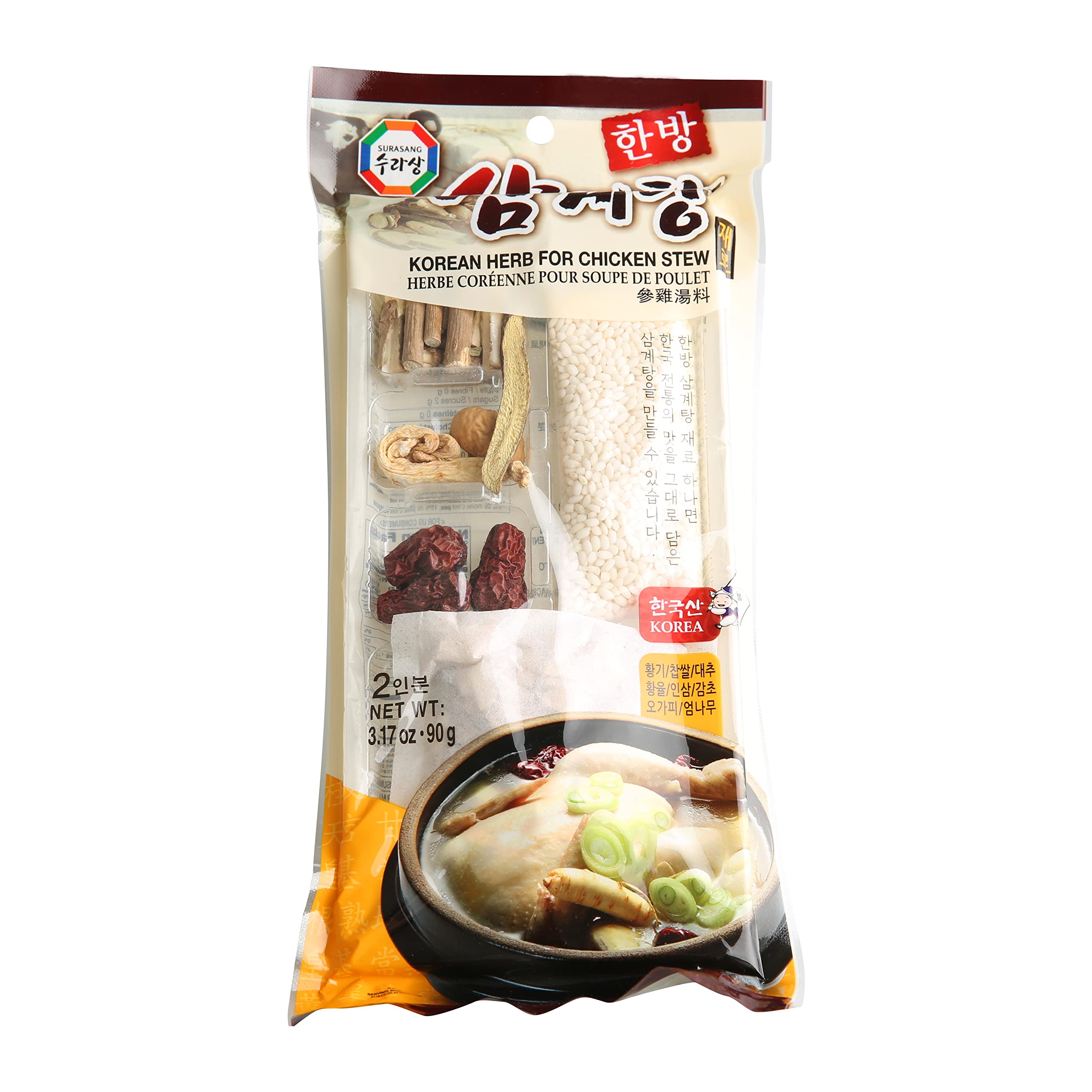 Surasang Samgyetang Herb kit for Chicken Soup and Buchimgaru (Korean Pancake Mix)