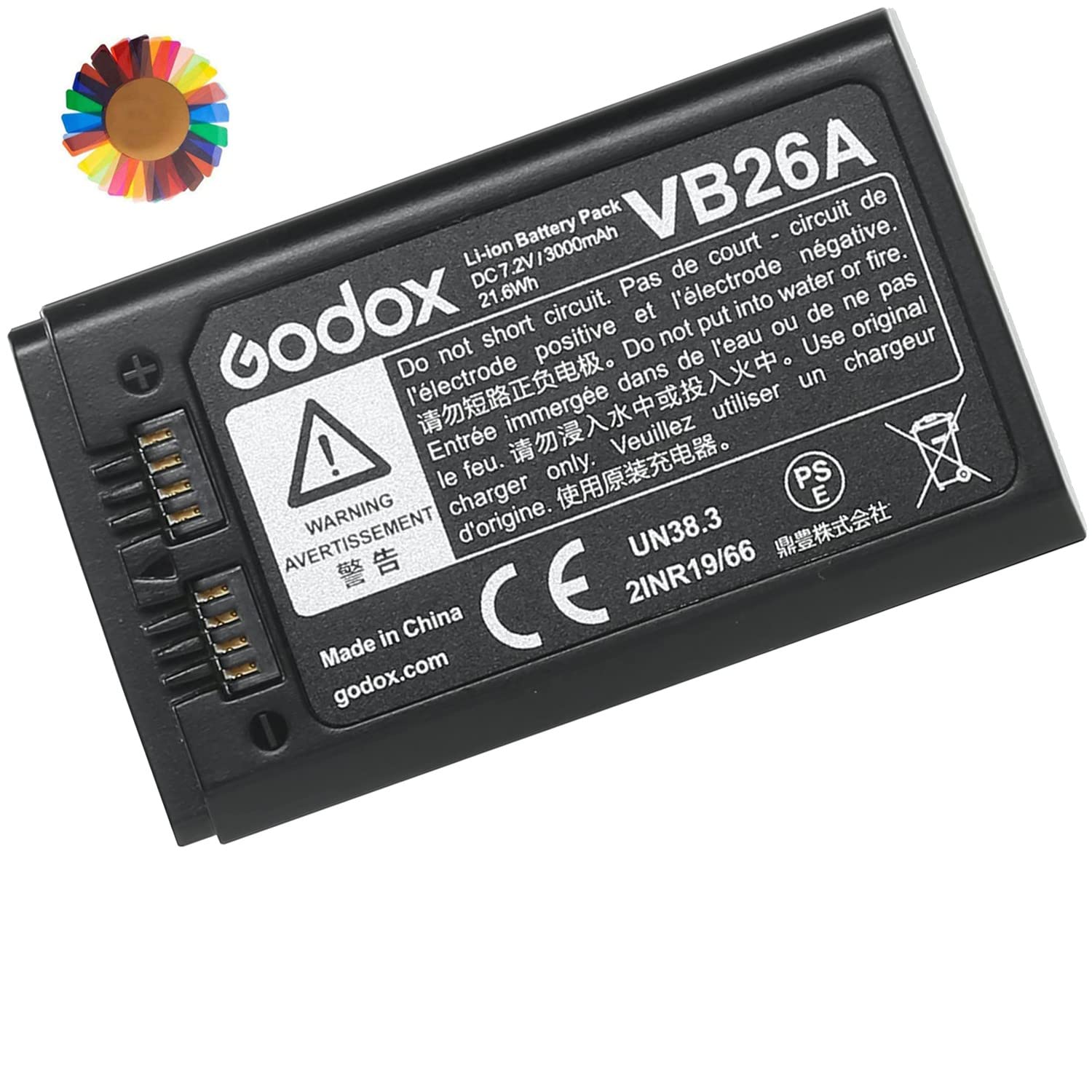 GODOX V1 Battery VB26A VB26 7.2V 3000mAh 21.6Wh Li-ion Battery V1-S V1-N V1-C V1F V1-O V1 Camera Flash and V860III V860III-S V860III-C V860III-N V860III-O V860III-F V850III AD100Pro MF-R76