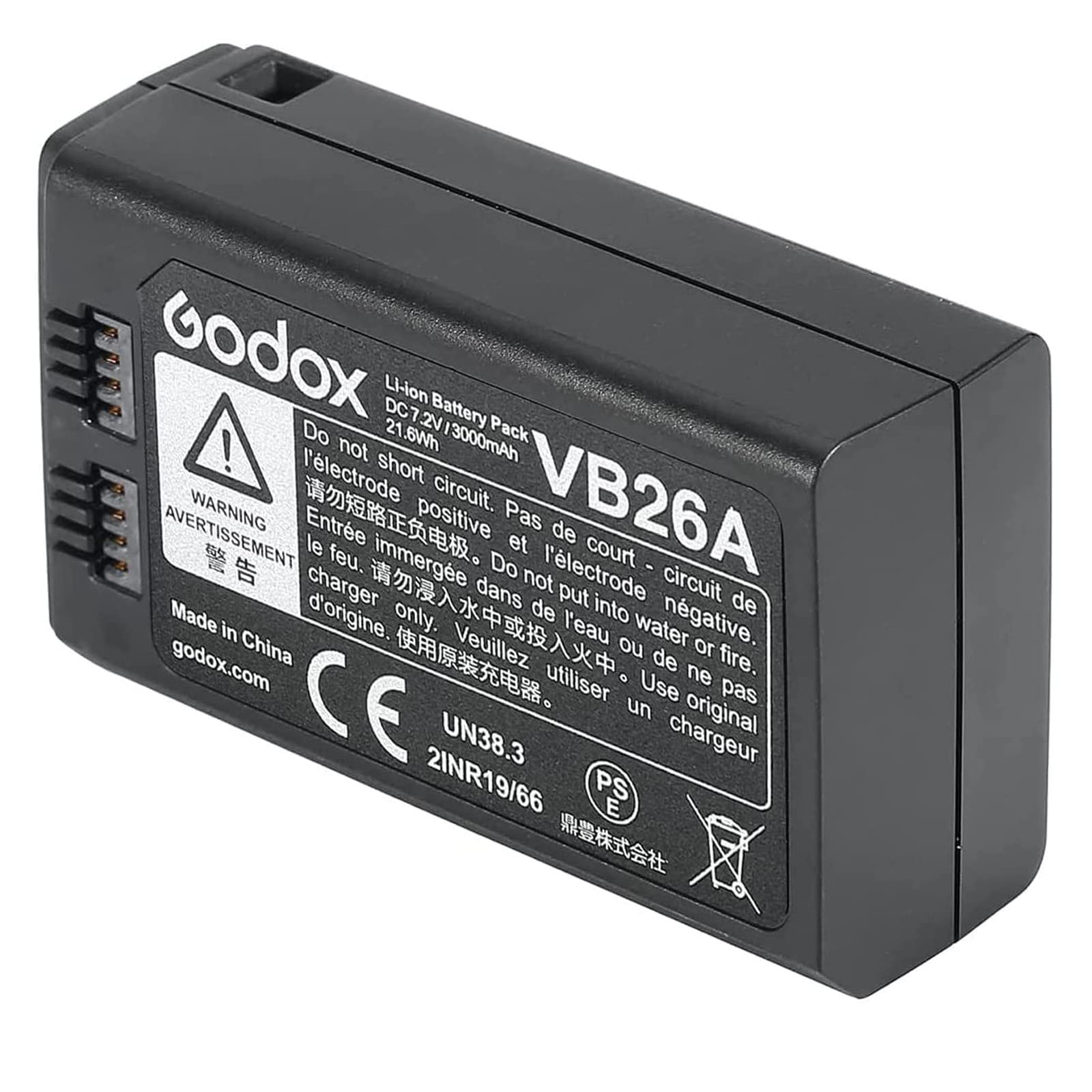 GODOX V1 Battery VB26A VB26 7.2V 3000mAh 21.6Wh Li-ion Battery V1-S V1-N V1-C V1F V1-O V1 Camera Flash and V860III V860III-S V860III-C V860III-N V860III-O V860III-F V850III AD100Pro MF-R76