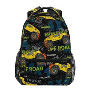 qugrl off road trucks school backpack for girls boys childish monster cars large bookbag laptop computer bag casual hiking travel daypack backpack schoolbag for teens college 16 inch