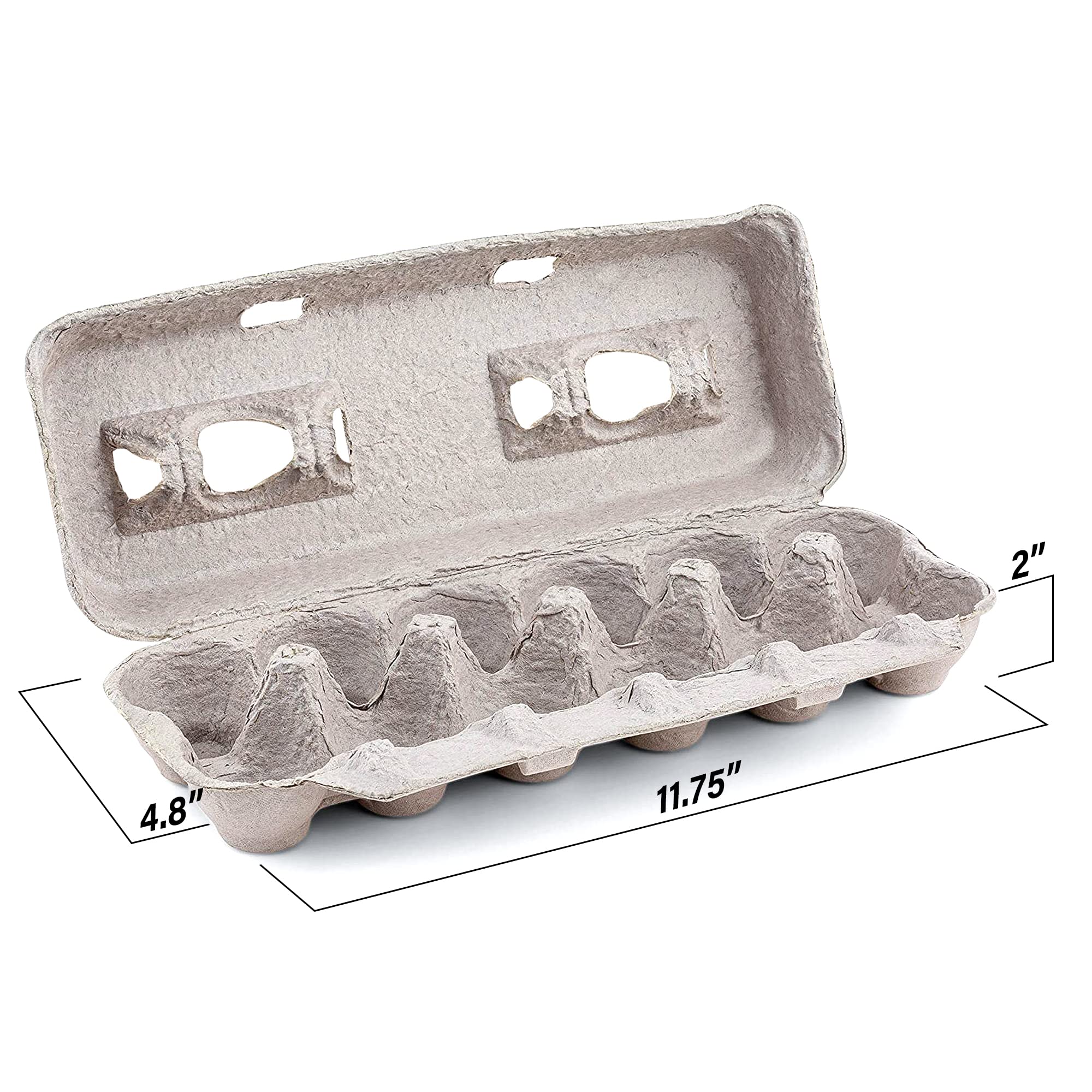 MT Products Blank Natural Pulp Egg Cartons Holds Up Twelve Eggs - 1 Dozen (25 Pieces) and Plastic Deviled Egg Trays With Clear Lid For Six Egg Halves (Set of 12)